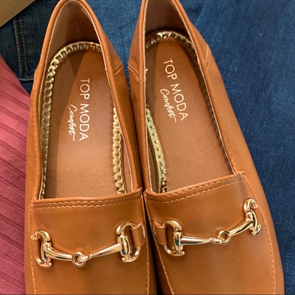 TOP Moda | Shoes | Tan Vegan Leather Horsebit Classic Loafer Flats ...